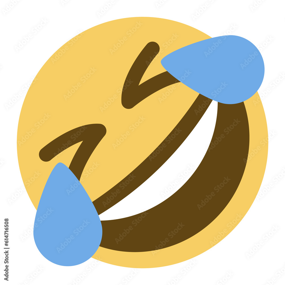 Rolling on the Floor Laughing emoji. A yellow face with a big grin and ...