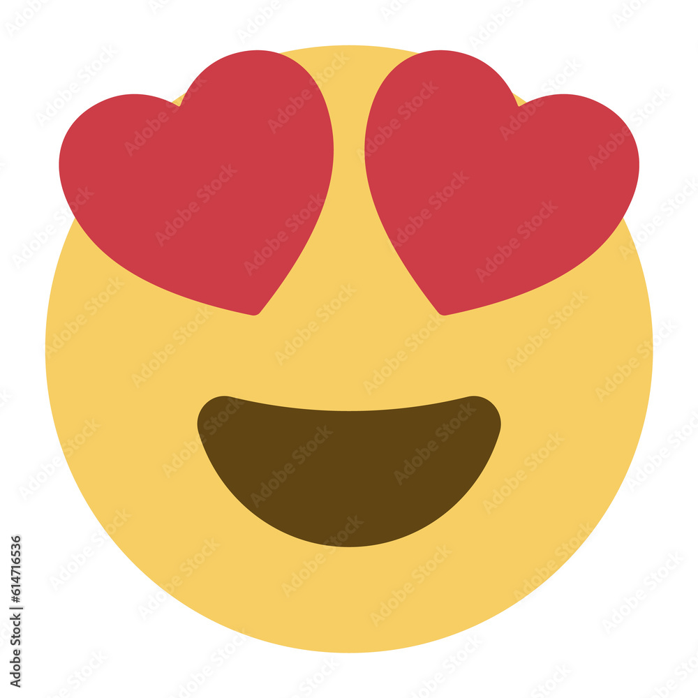 Smiling Face with Heart-Eyes emoji vector icon. A yellow face with an ...