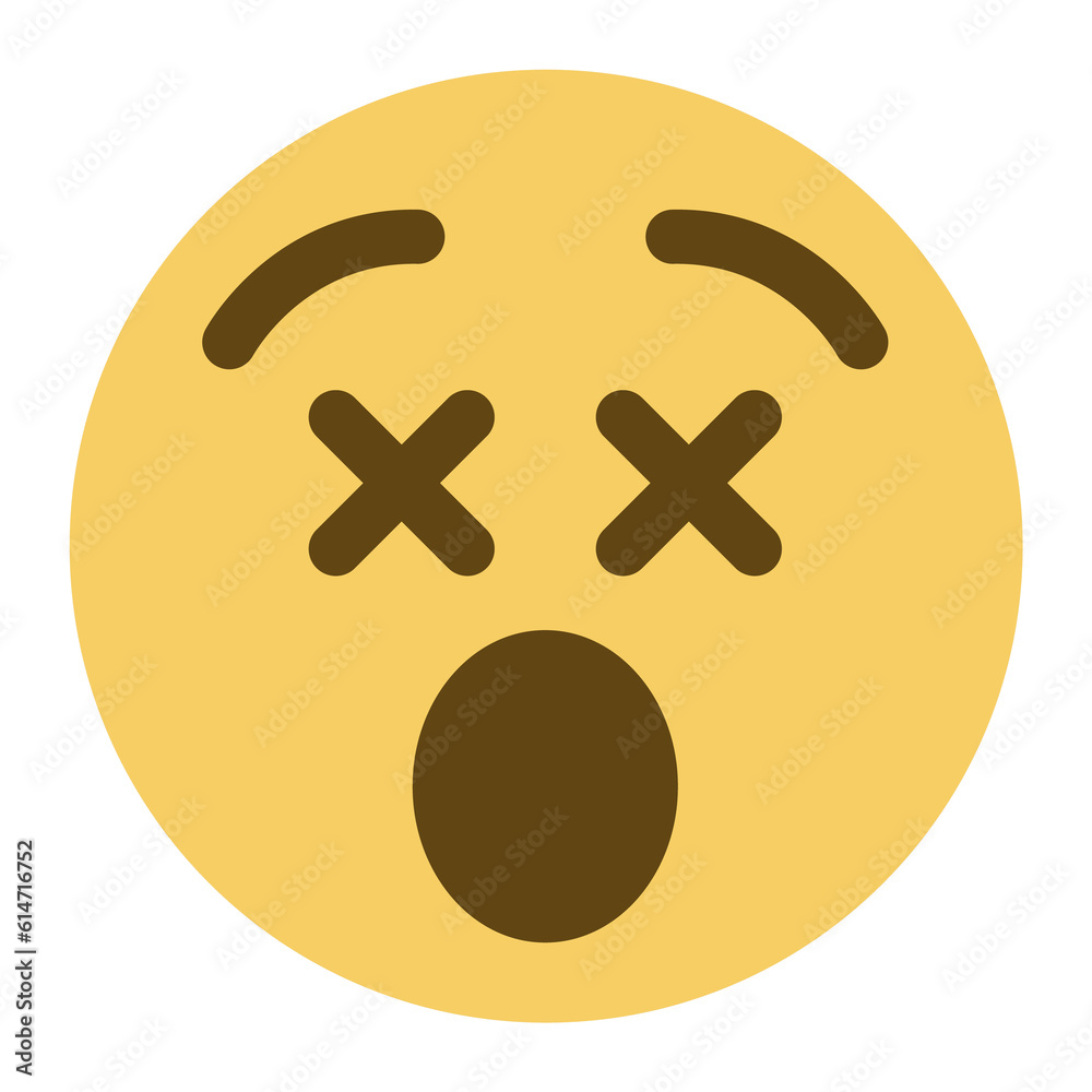 Top quality emoticon. Exhausted emoji. Tired emoticon, yellow face with ...