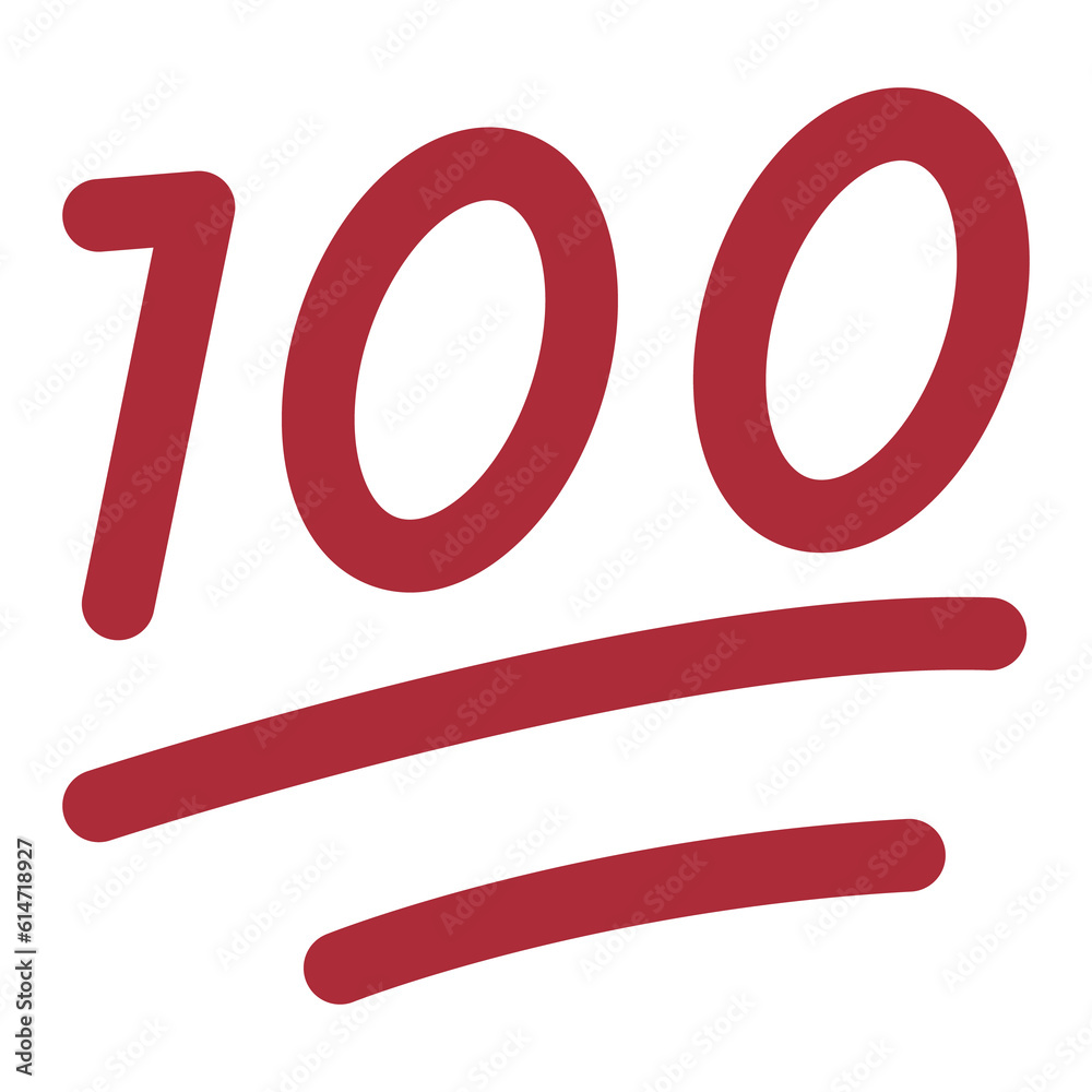 Hundred Points vector emoji icon. 100 emoji: the number one-hundred ...