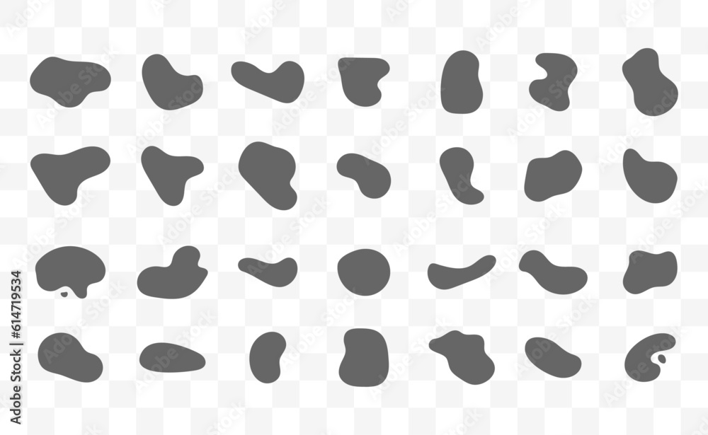 Amorphous blob shapes. Easily editable line art on transparent ...