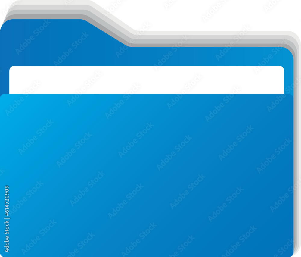 A folder icon or logo. A blue folder with white paper inside. Blue ...