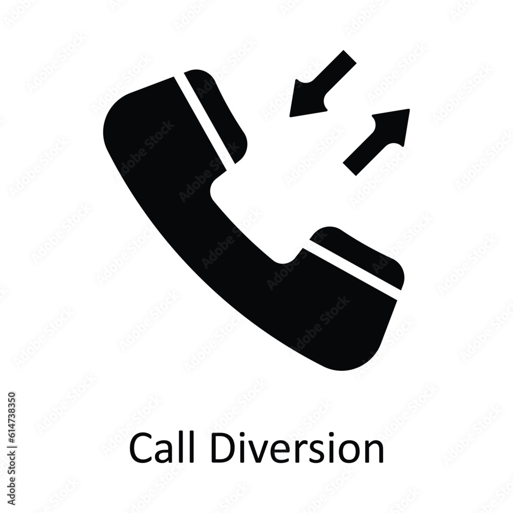 Call Diversion Vector Solid Icon Design illustration. Network and ...