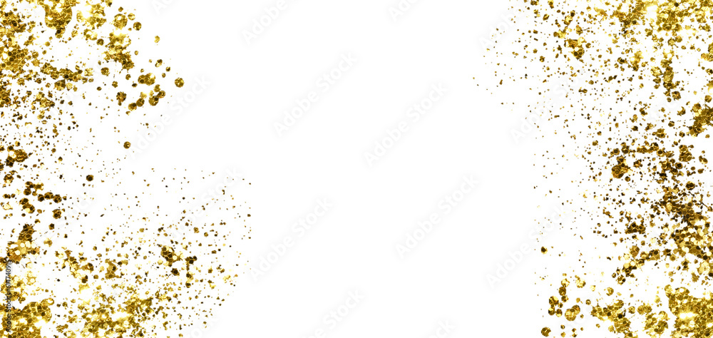 Gold sparkle ,splatter border,Gold Foil Frame Gold brush stroke on ...