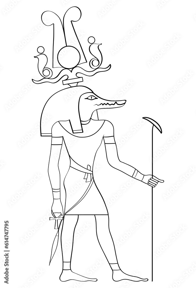 Sobek - crocodile God of strength and power in Ancient Egypt on ...