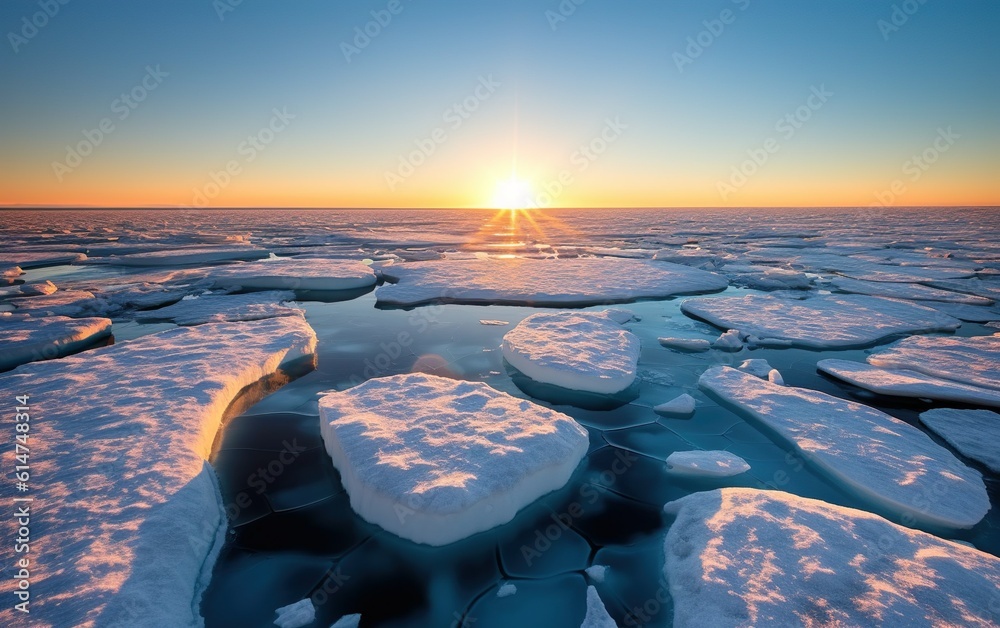 Polar ice cap melting, illustrating the impact of climate change on ...