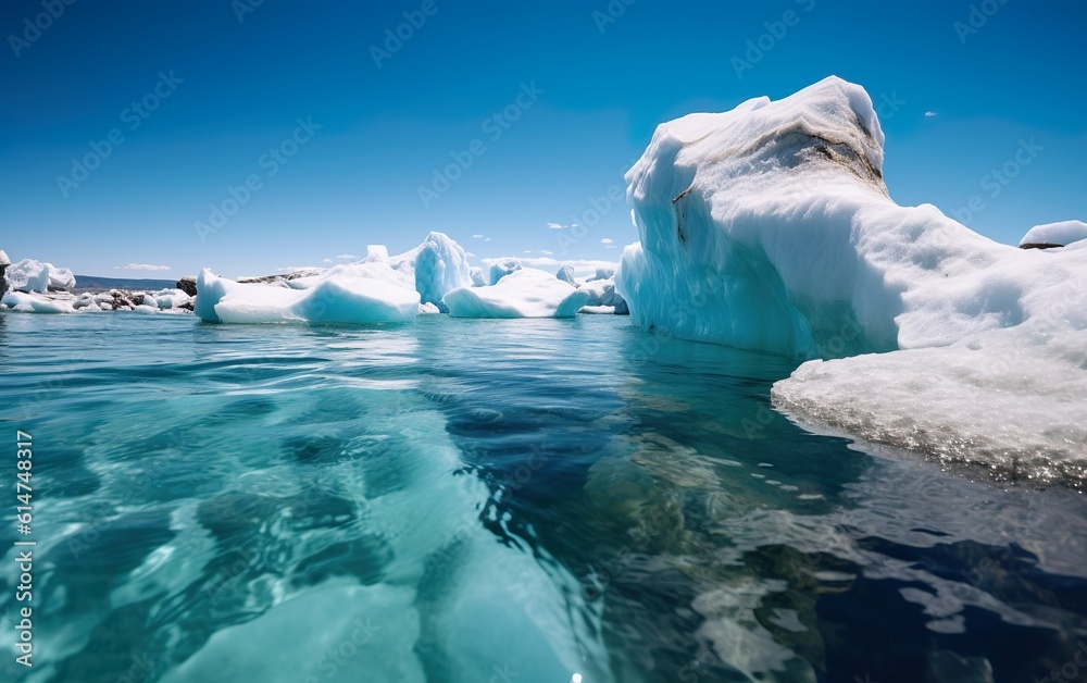Polar ice cap melting, illustrating the impact of climate change on ...