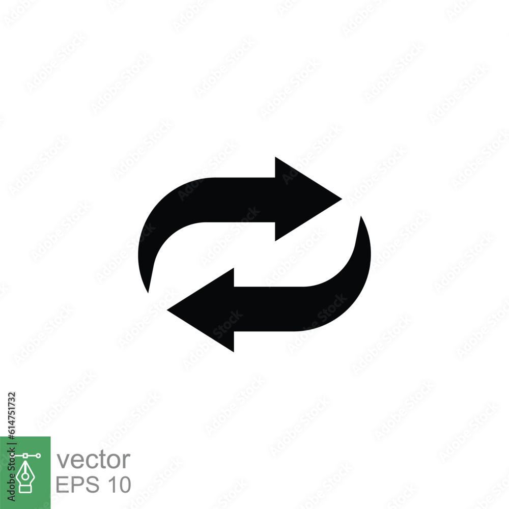Double reverse arrow icon. Simple solid style. Exchange, switch ...