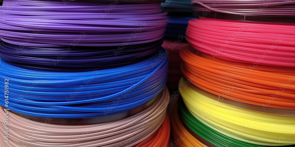 Multi-color stack of pla filament for 3d printing, concept of Additive ...