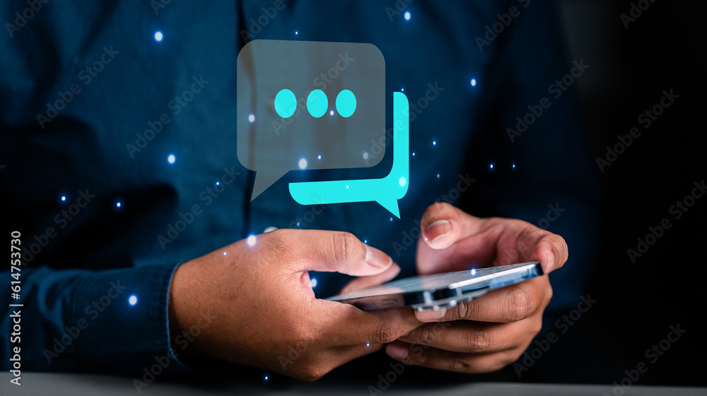 Technology, communication, Social media text messaging concepts ...