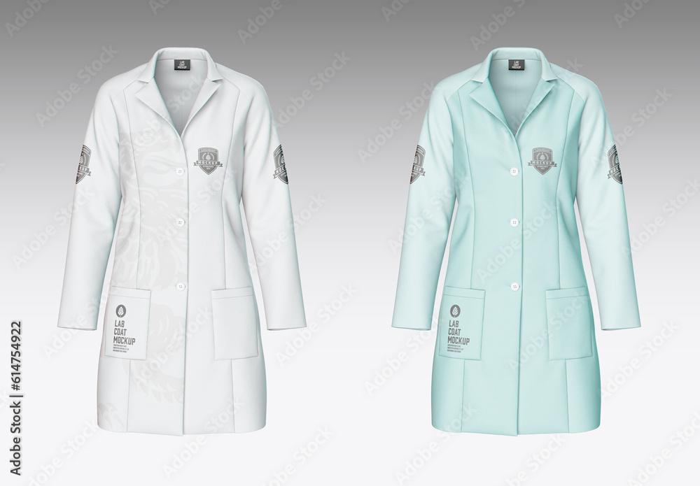 Women's Lab Coat Mockup Stock Template | Adobe Stock