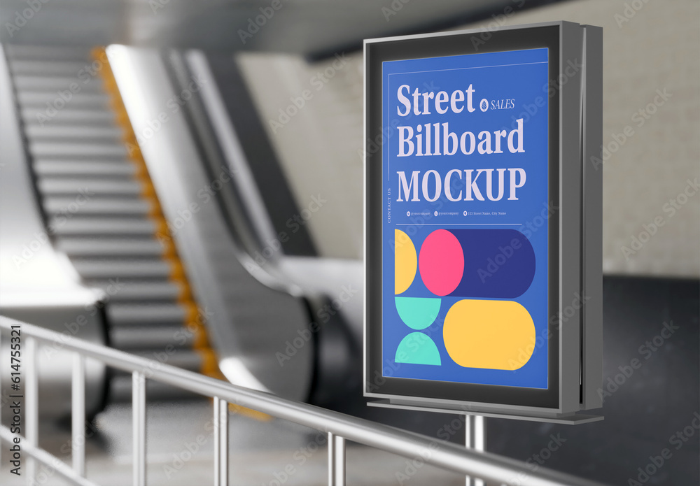 Subway Billboard Advertisement Scene Mockup Stock Template | Adobe Stock