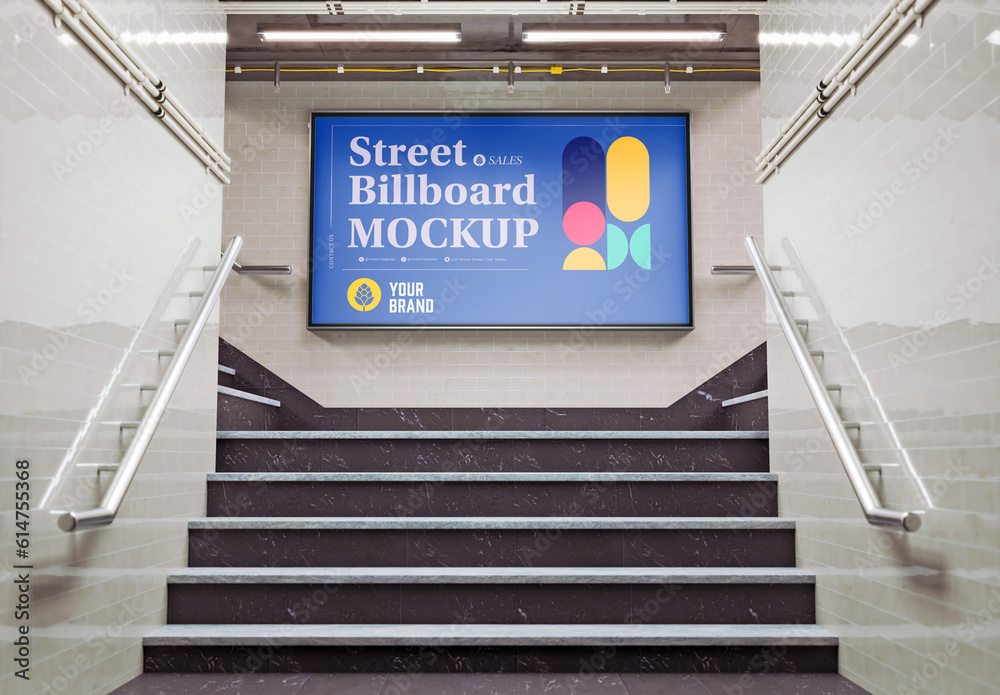 Subway Billboard Advertisement Scene Mockup Stock Template | Adobe Stock