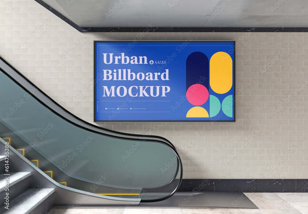 Subway Billboard Advertisement Scene Mockup Stock Template | Adobe Stock