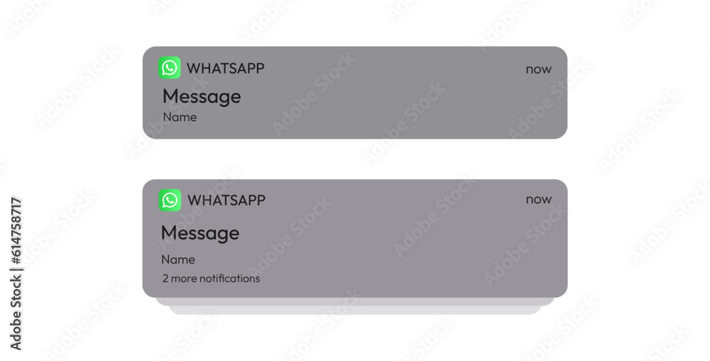 Vetor de Whatsapp message notification Pop up Dropdown Notification ...