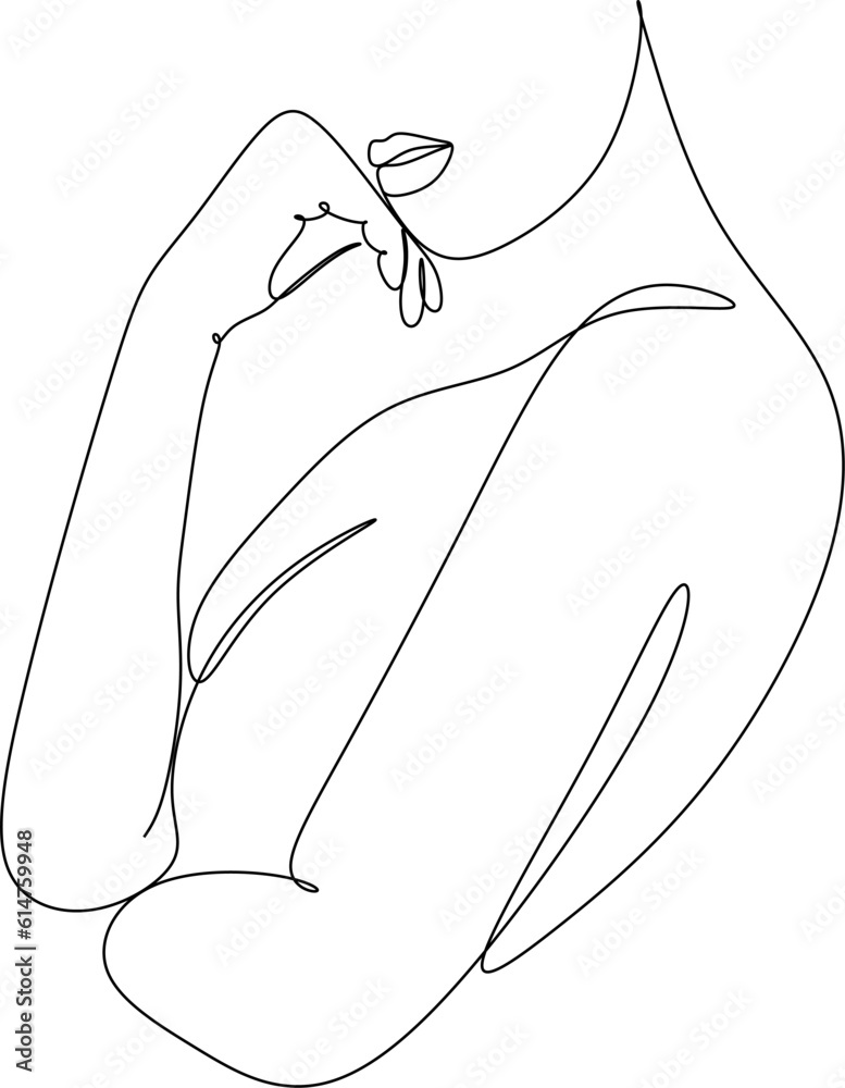 A set of abstract minimalist female figure. Vector fashion illustration ...