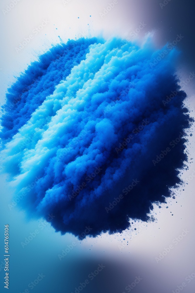 Explosion Of blue dust on white background , blue dust particles Stock ...