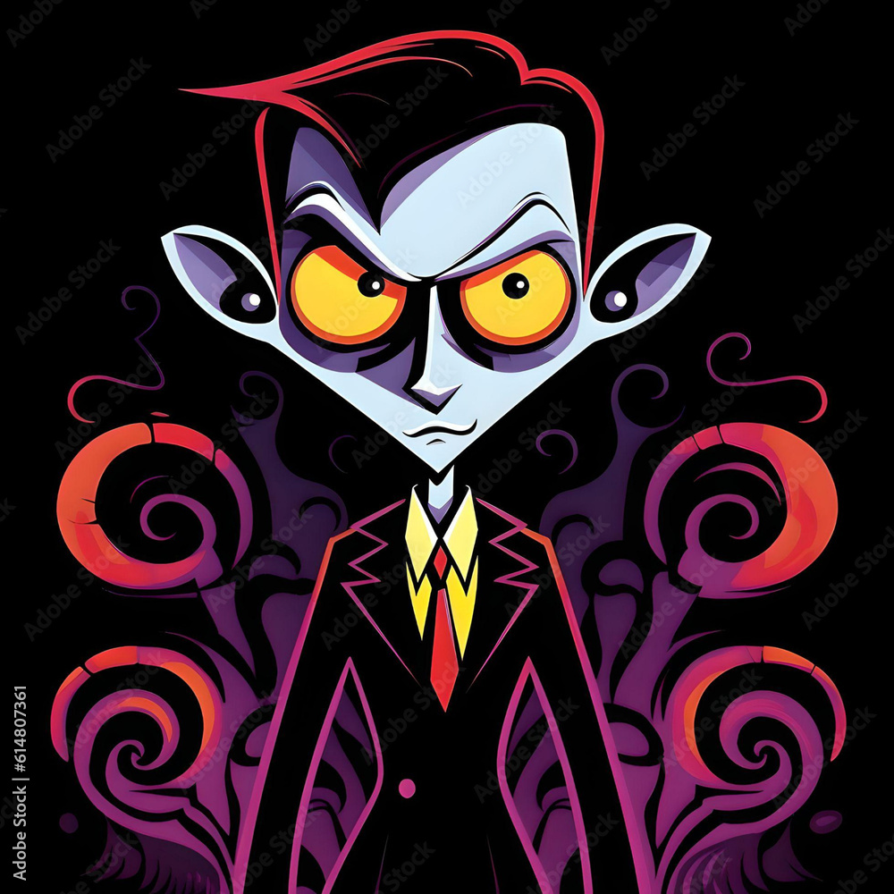cartoon illustration of a vampire in childrens book style - generative ...