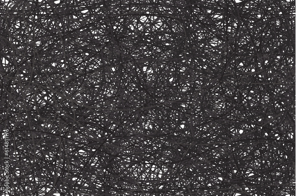 Abstract tangled structure for background, hand drawn lines vector ...