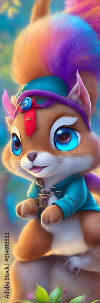 cute and adorable squirrel in the park with a bandana and nunchucks ...