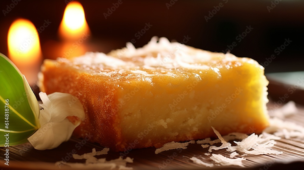 Cassava Cake: Moist and Sweet Fijian Delicacy Stock Illustration ...