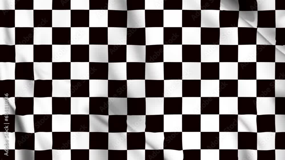 Waving Checker Flag 4K motion graphic video. Animated black and white ...