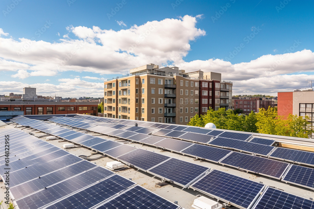 Solar panels on a roof, Harnessing the Sun: A Captivating Photograph of ...