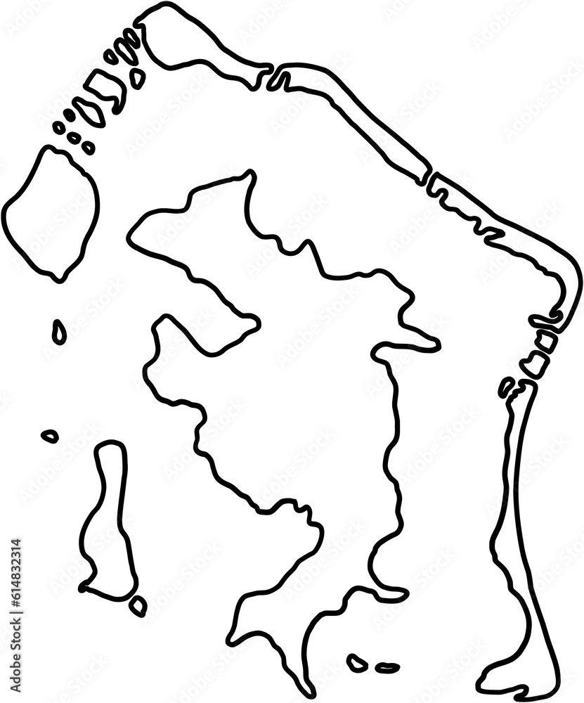 doodle freehand drawing of bora bora island map. Stock Illustration ...