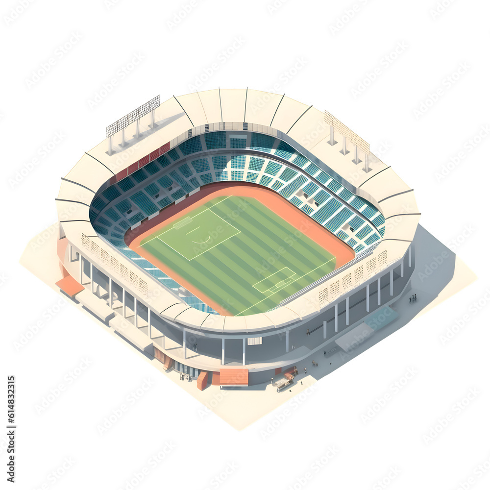 Football stadium isometric view isolated on white background 3d vector ...