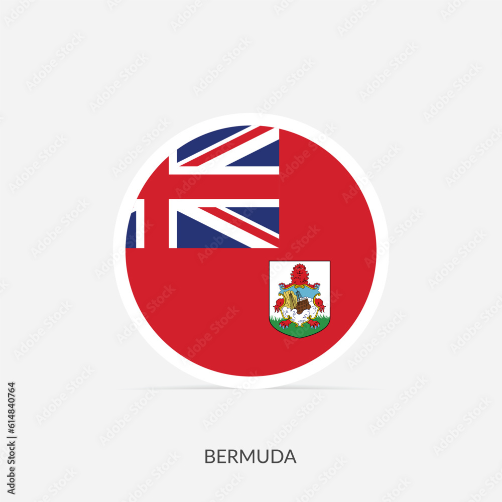 Bermuda round flag icon with shadow. Stock Vector | Adobe Stock