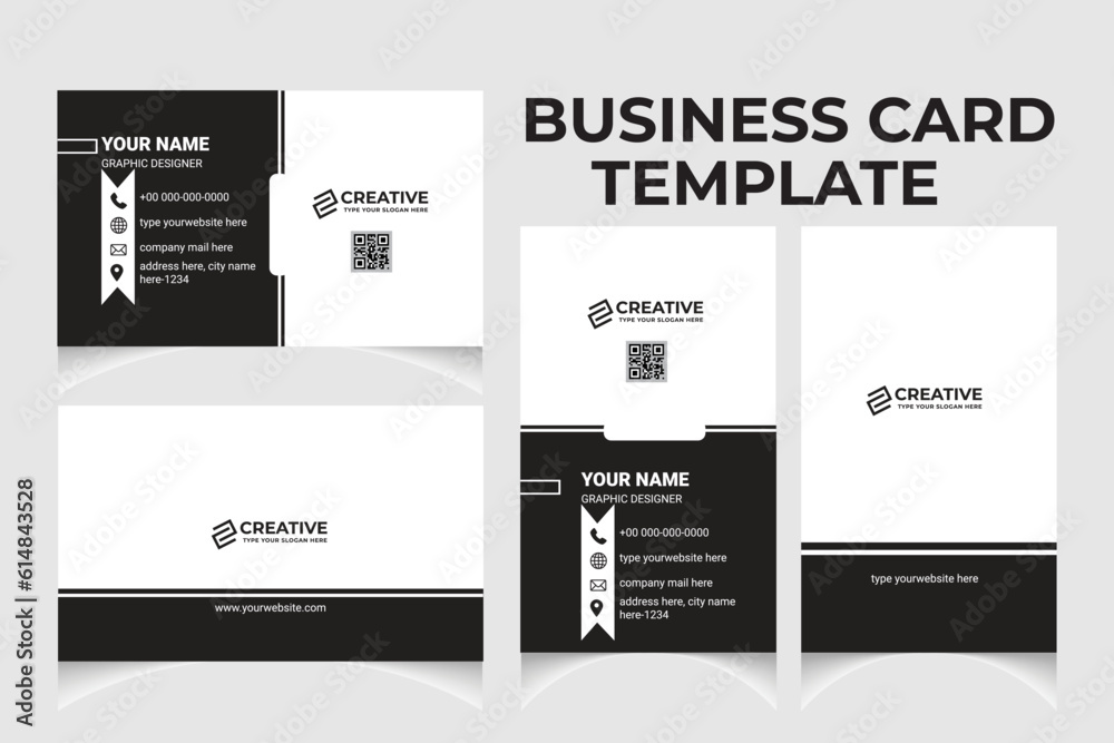 Clean and creative professional business card template design with ...