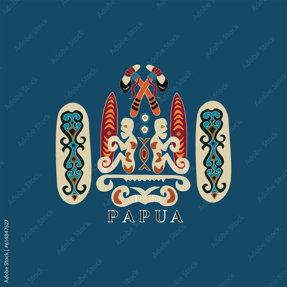 Vetor de batik motif tradisional papua Papuan traditional batik motifs ...