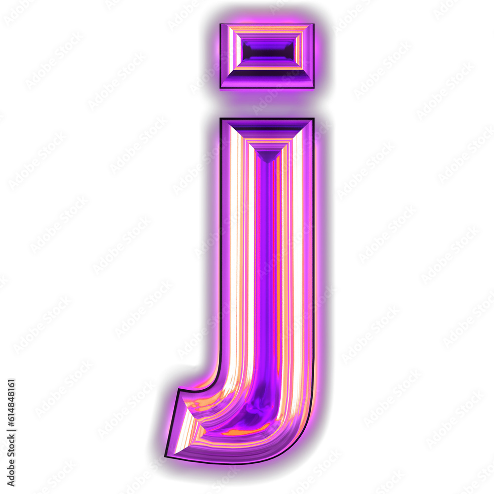 Purple symbol with glow. letter j Stock Illustration | Adobe Stock