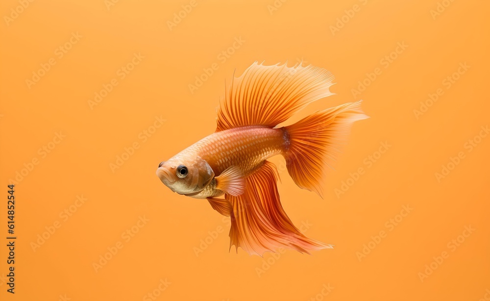 Apricot Crush Color of the Year for 2024. Betta fish against a Apricot ...