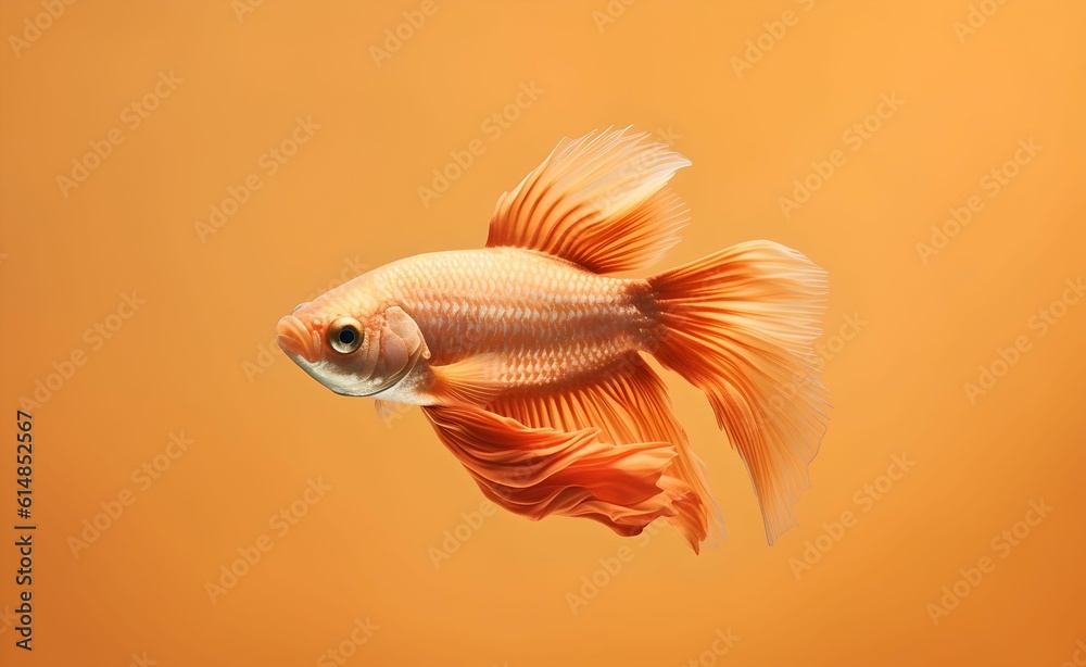 Apricot Crush Color of the Year for 2024. Betta fish against a Apricot ...