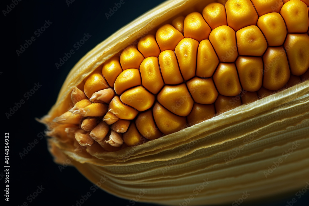 A macro photograph of a single maize corn kernel, highlighting its ...