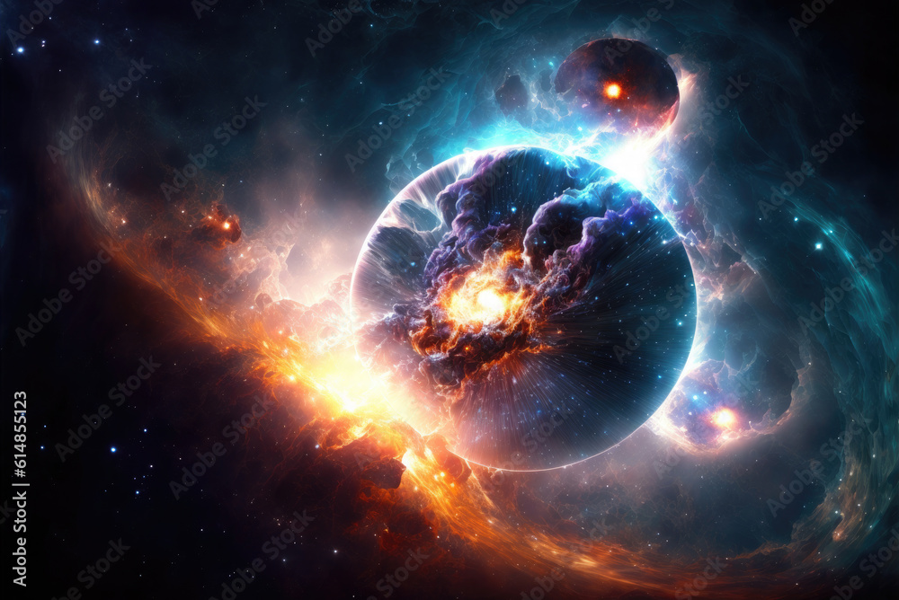 Majestic release of energy of cosmic star collapse in deep space ...