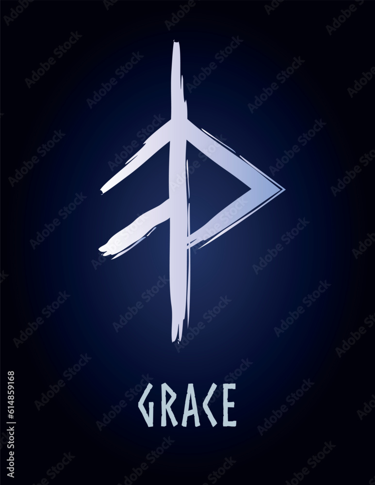 Hand drown full editable norse symbol for grace. Stock Vector | Adobe Stock