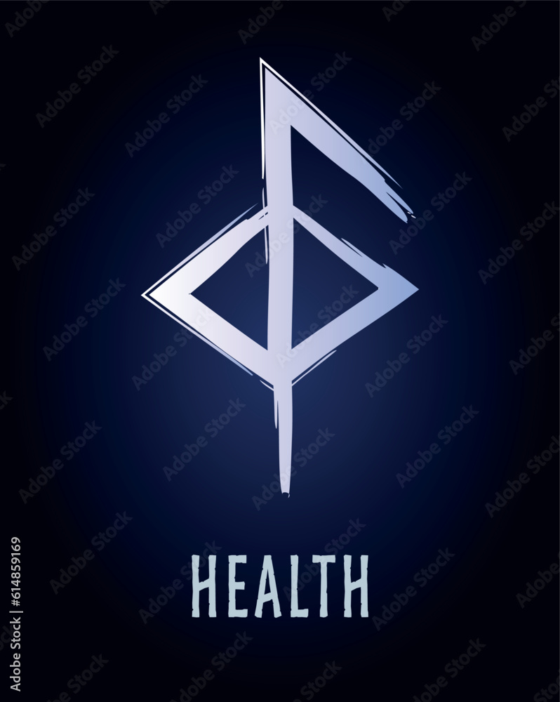 Hand drown full editable norse symbol for good health. Stock Vector ...