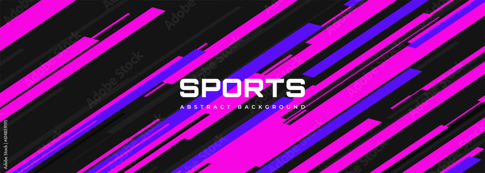 Modern sports banner design with diagonal black, pink and blue lines ...