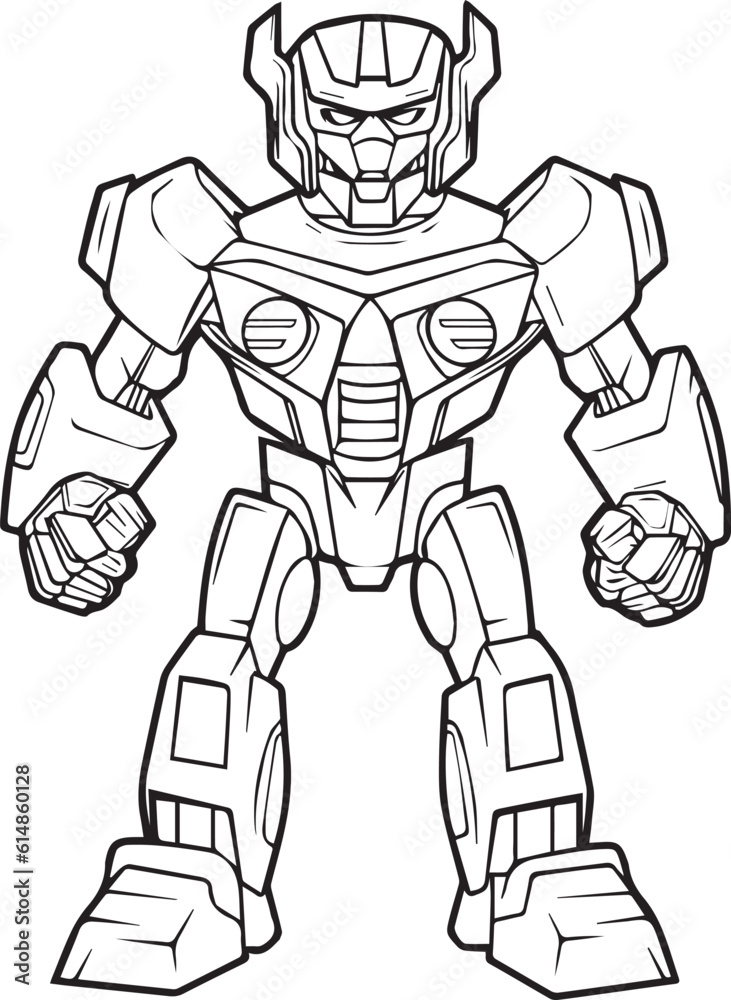 Coloring Book Page with Autobot , Coloring page outline of a cute ...
