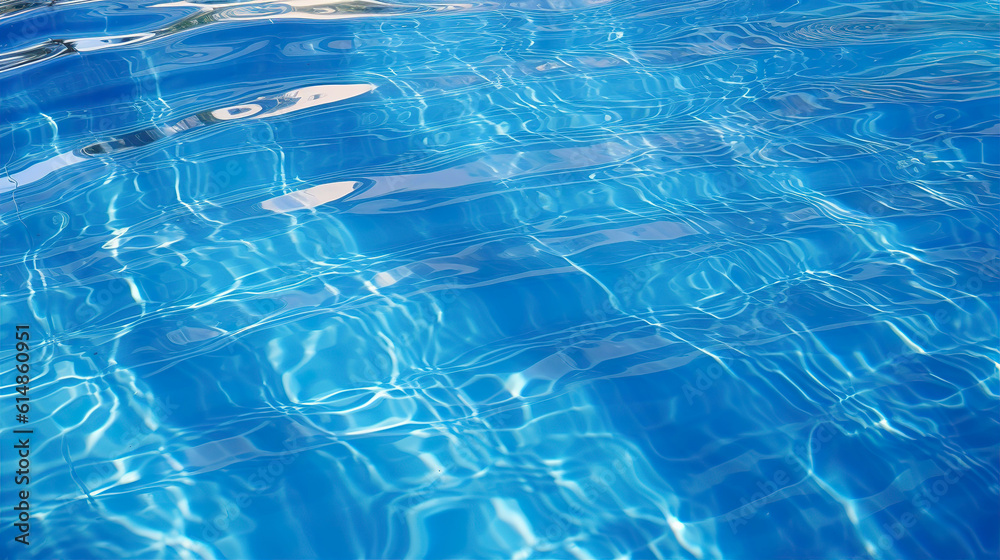 Crystal clear blue pool water ripples and light fractals background ...