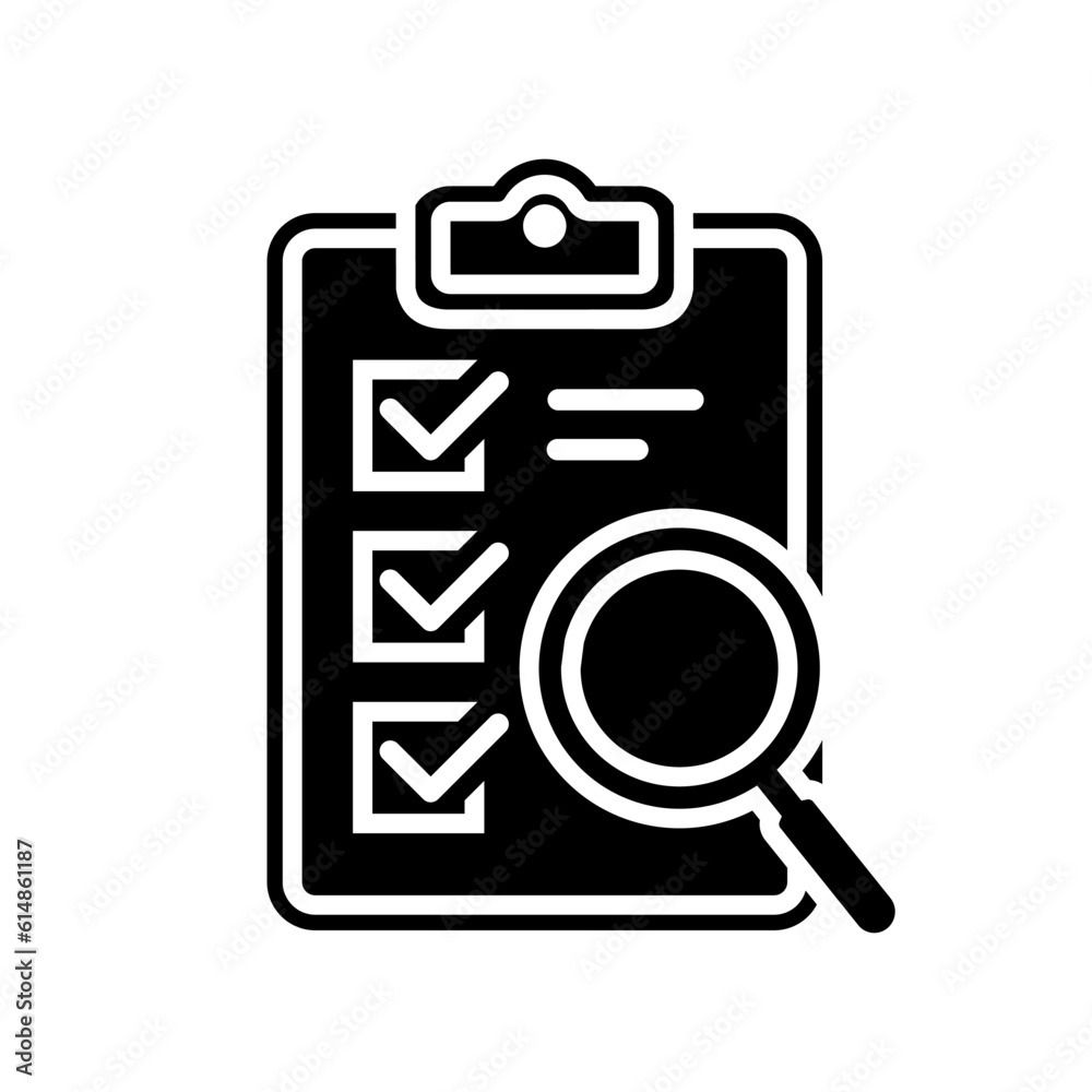 Check vector icon. Inspection illustration symbol. Testing symbol ...