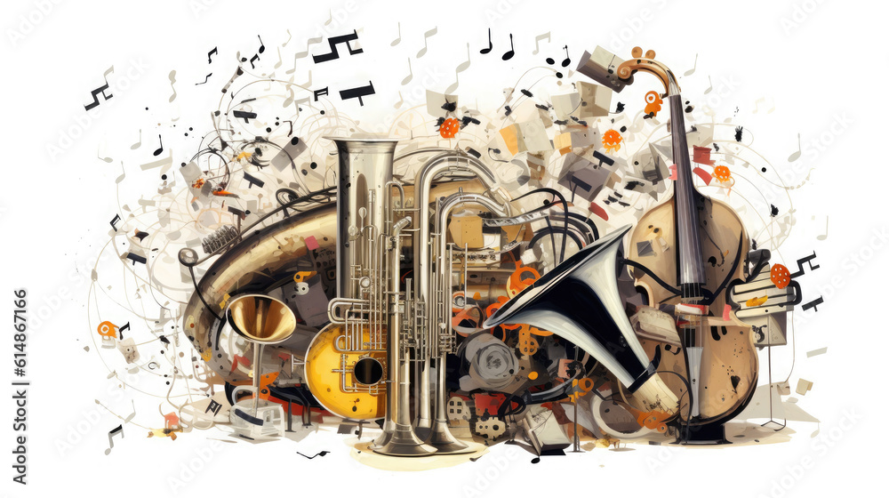 In a captivating photograph, a whirlwind of musical notes and ...