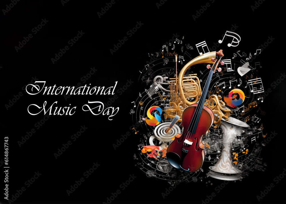 In a captivating photograph, a whirlwind of musical notes and ...