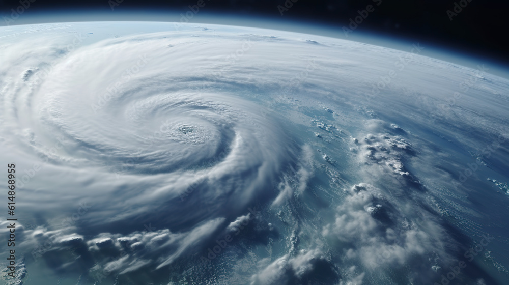 Tropical cyclone formation in troposphere 3d render. An impending ...