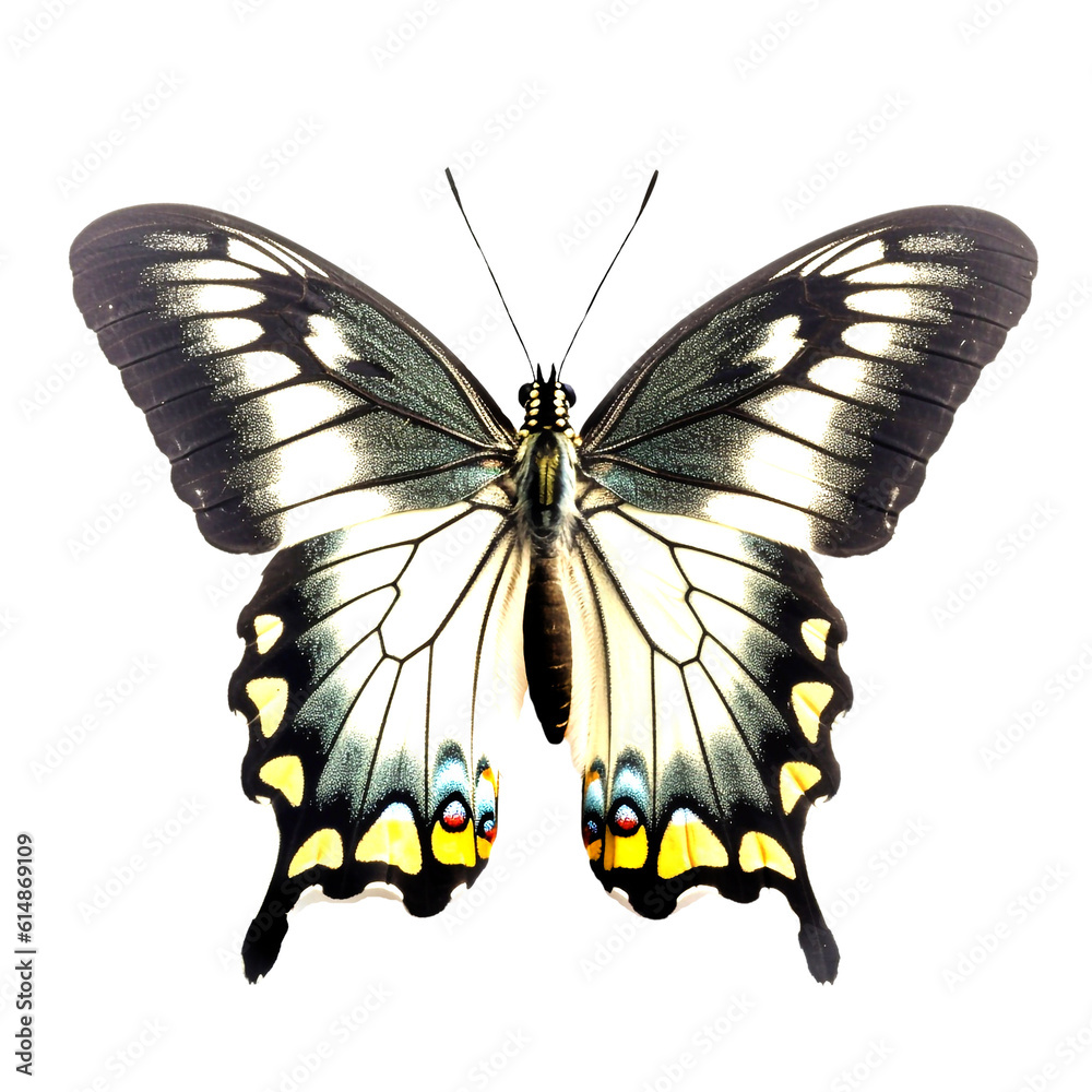 Beautiful butterfly isolated.Papilio chikae.black and white butterfly.Moth. AI Generated Stock ...