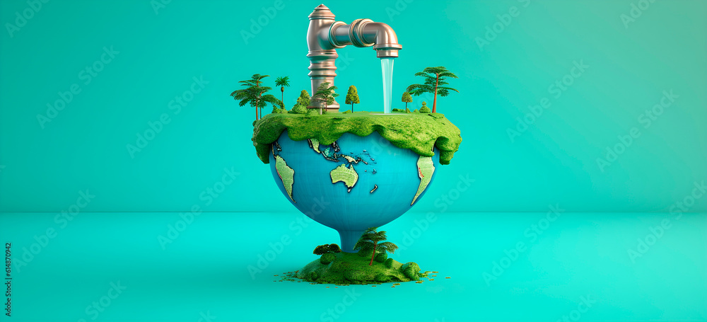 Planet Earth, from which water flows through the faucet, ecology ...