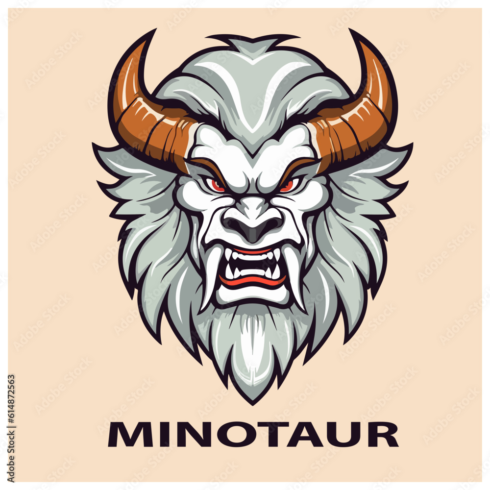 minotaur head vector. e-sport logo mythology Stock Vector | Adobe Stock