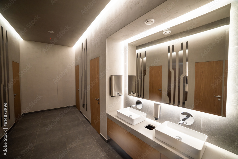 Beautiful design of a public toilet and restroom Stock Photo | Adobe Stock